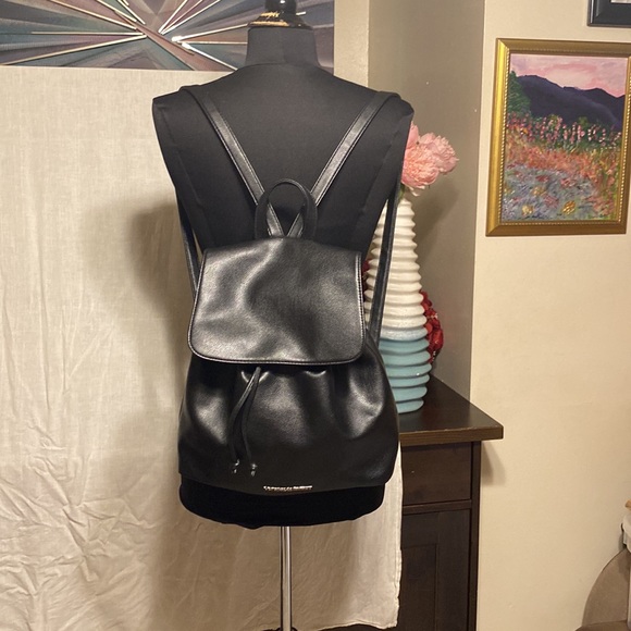 Victoria's Secret | Bags | Victoria S Secret Flap Drawstring Black Faux ...